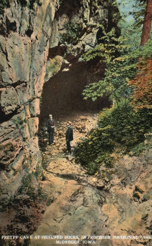 Vintage Postcard 1921 Cave at Pictured Rocks National Park McGregor ...