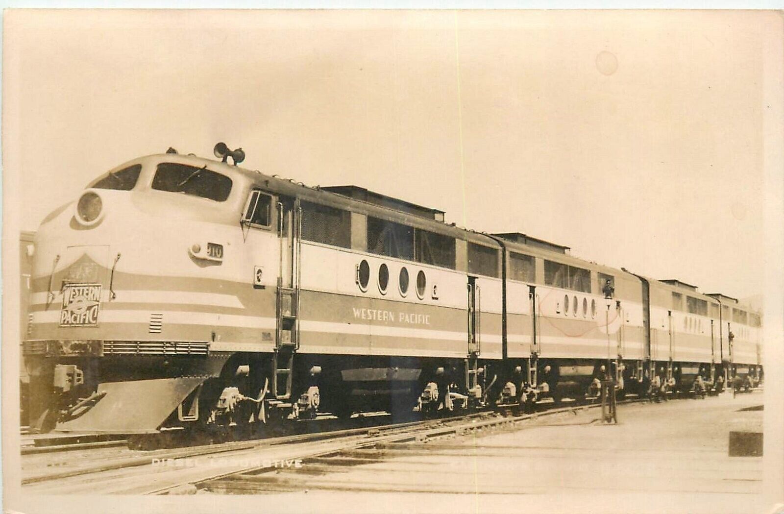 1950s Western Pacific railroad Diesel Locomotive train Postcard 25-1423 ...