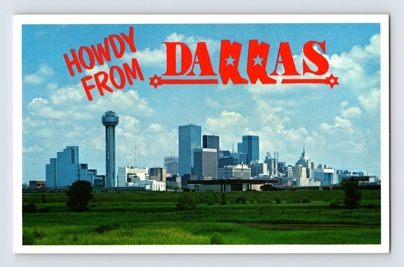Postcard Texas Dallas TX Downtown Skyline Howdy 1970s Unposted Chrome ...