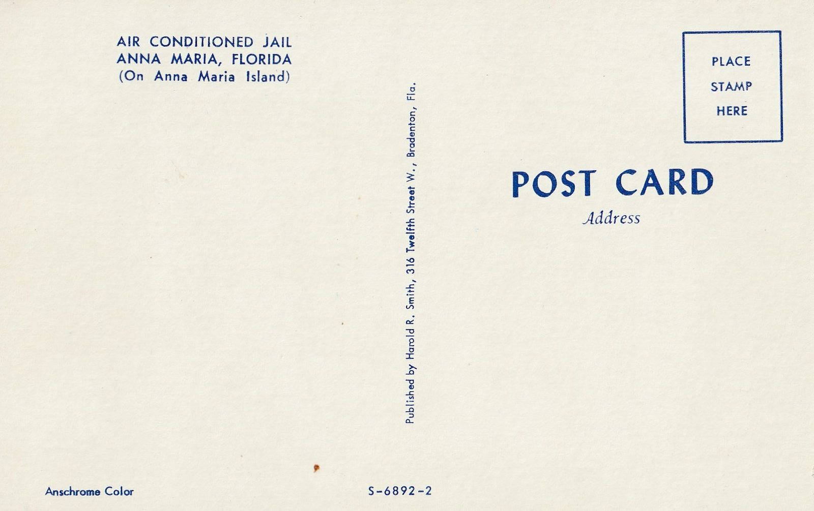 Vintage Postcard Humor Jail at Anna Maria Island Florida With ...