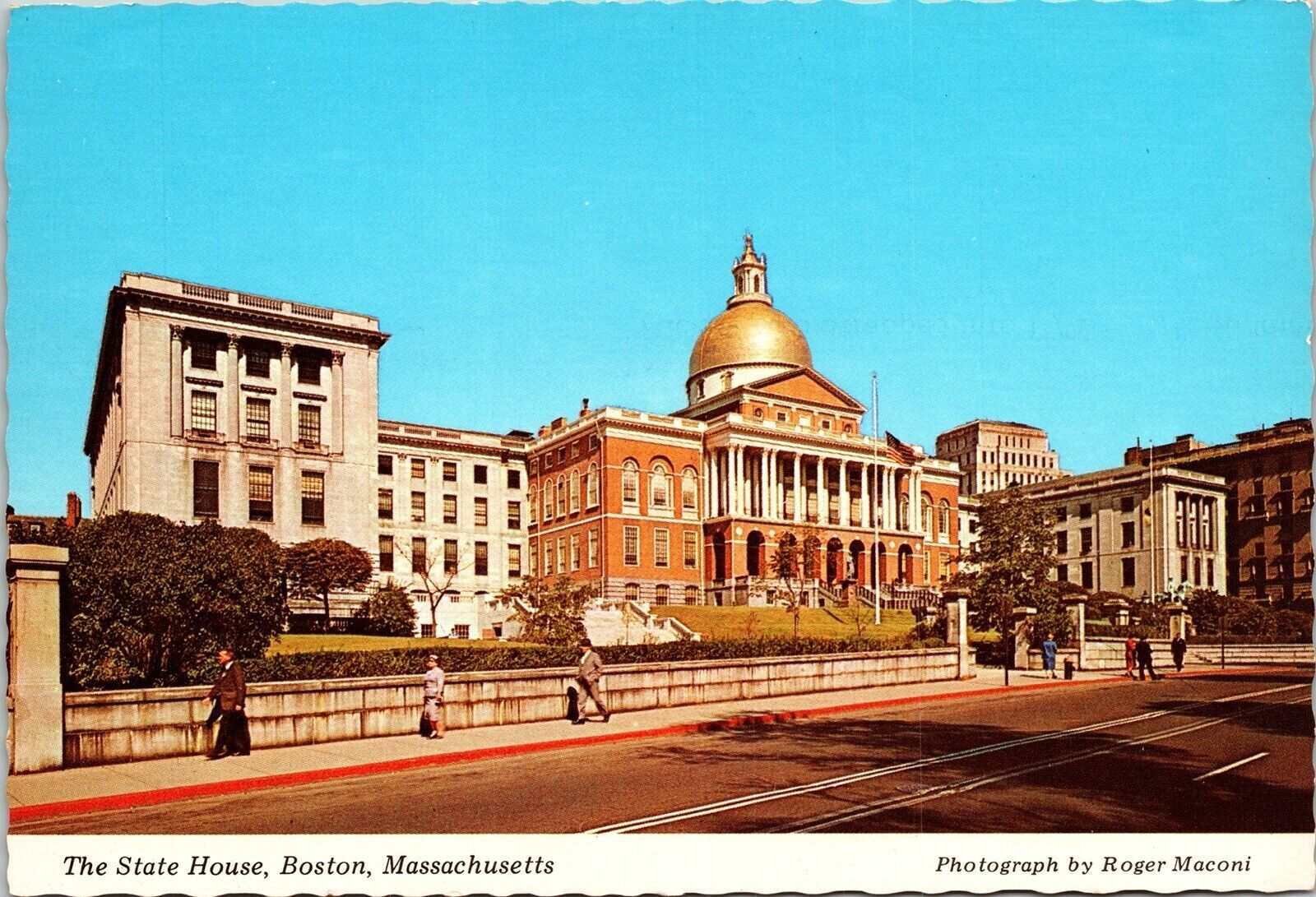 New State House Boston Massachusetts Central Brick Chrome Postcard UNP ...