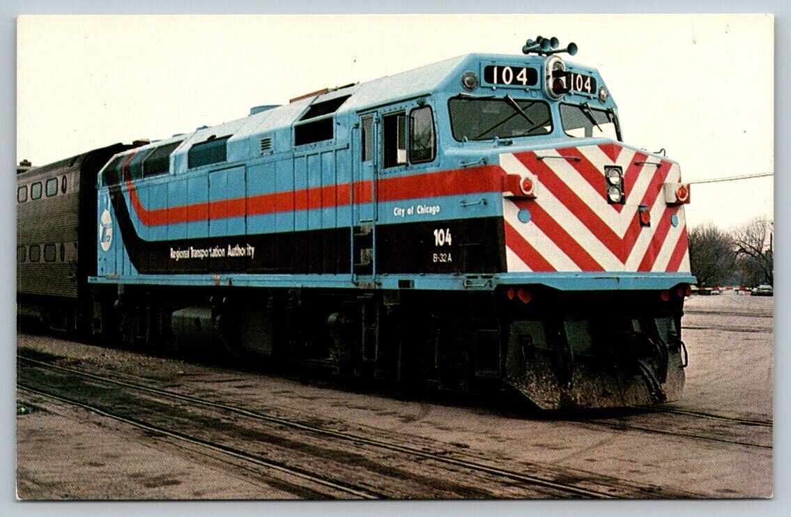 Vintage Railroad Train Locomotive Postcard - Chicago Transportation ...