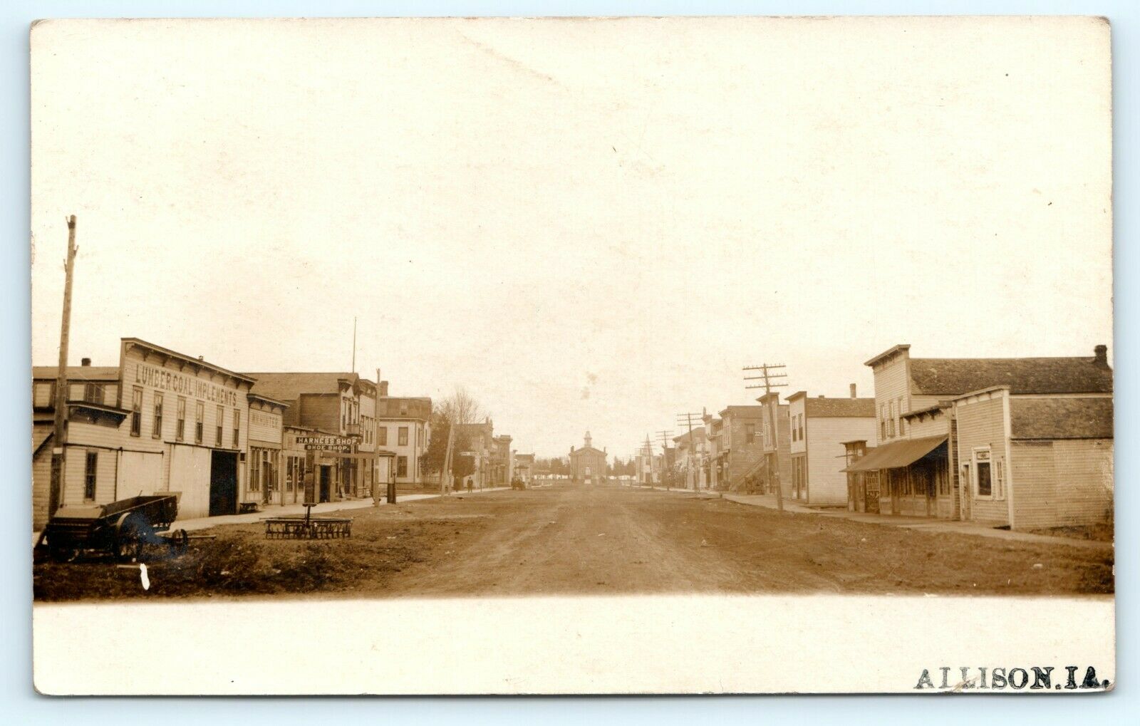 1907 Allison Iowa RPPC Downtown Main Street Store Real Photo Postcard ...
