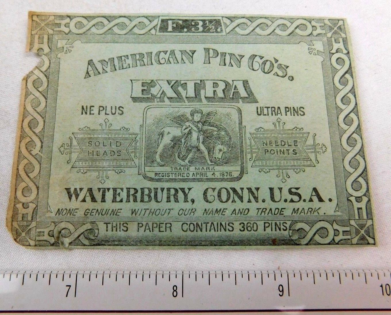 1860's-70's Engraved Angel Cherub American Pin Co Original Victorian ...