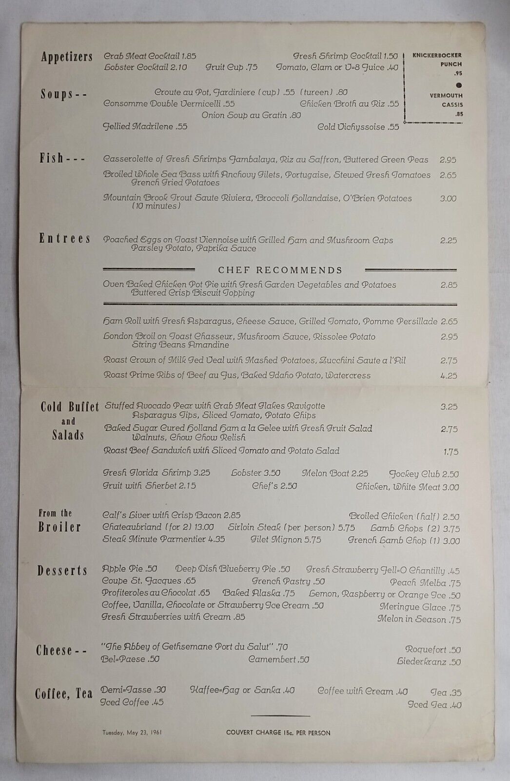 Vintage Menu Rockefeller Plaza 1956 Promenade Cafe x2 | Ephemera ...