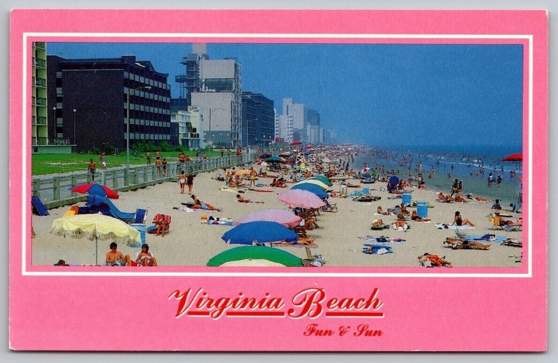 Virginia Beach Shoreline Oceanfront Coastal Ocean Waves VA Vintage UNP ...