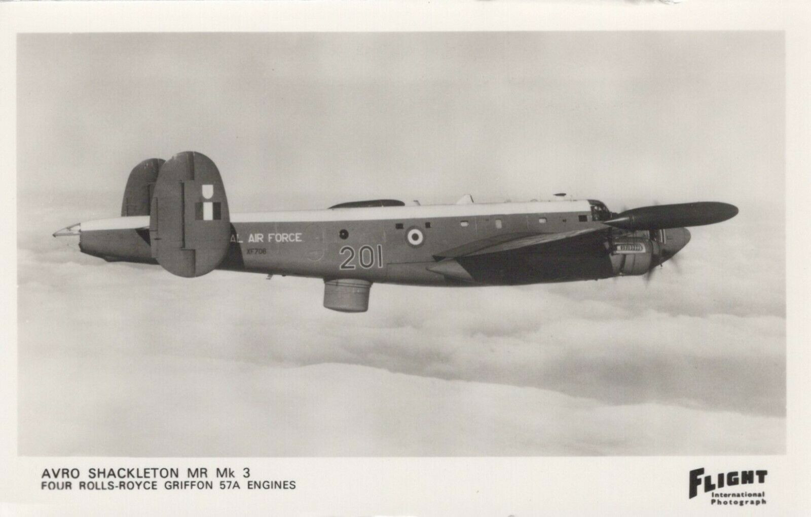 Aviation Postcard - Flight Photo - Avro Shackleton MR Mk 3 Aeroplane ...