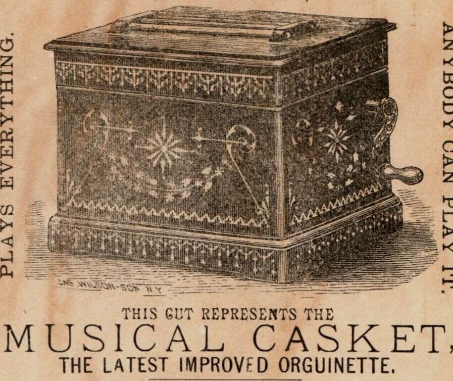 1880s The Mechanical Orguinette Musical Casket Novelties P166 ...