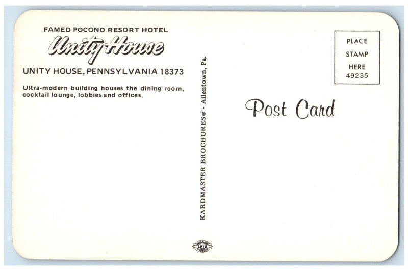 c1960s Famed Pocono Resort Hotel Unity House Pike County PA Unposted ...