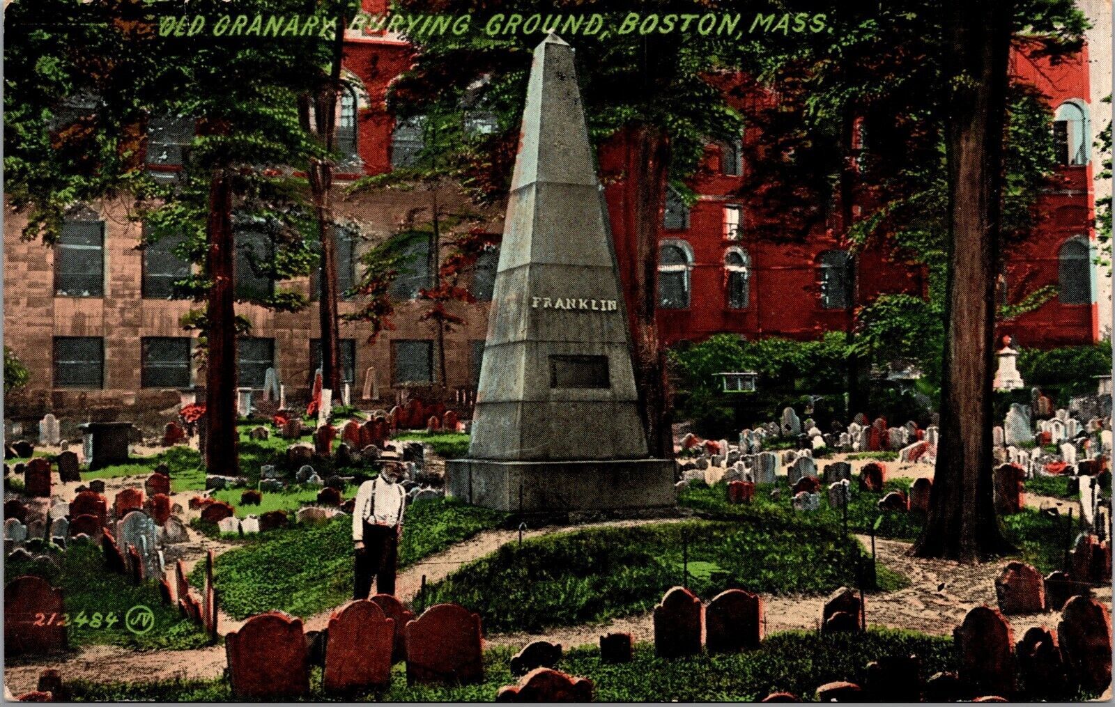 Vtg Boston Massachusetts MA Old Granary Burying Ground Cemetery 1910s ...