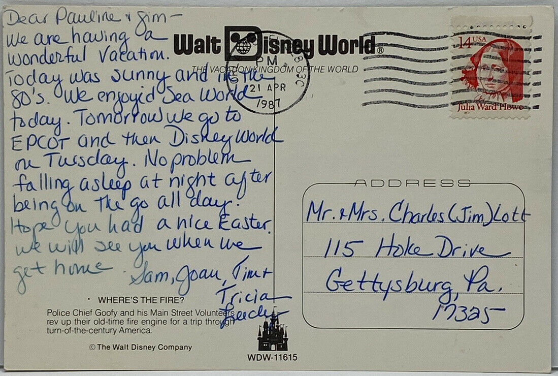 WALT DISNEY WORLD Where's The Fire Police Chief Goofy Engine Co. Photo ...