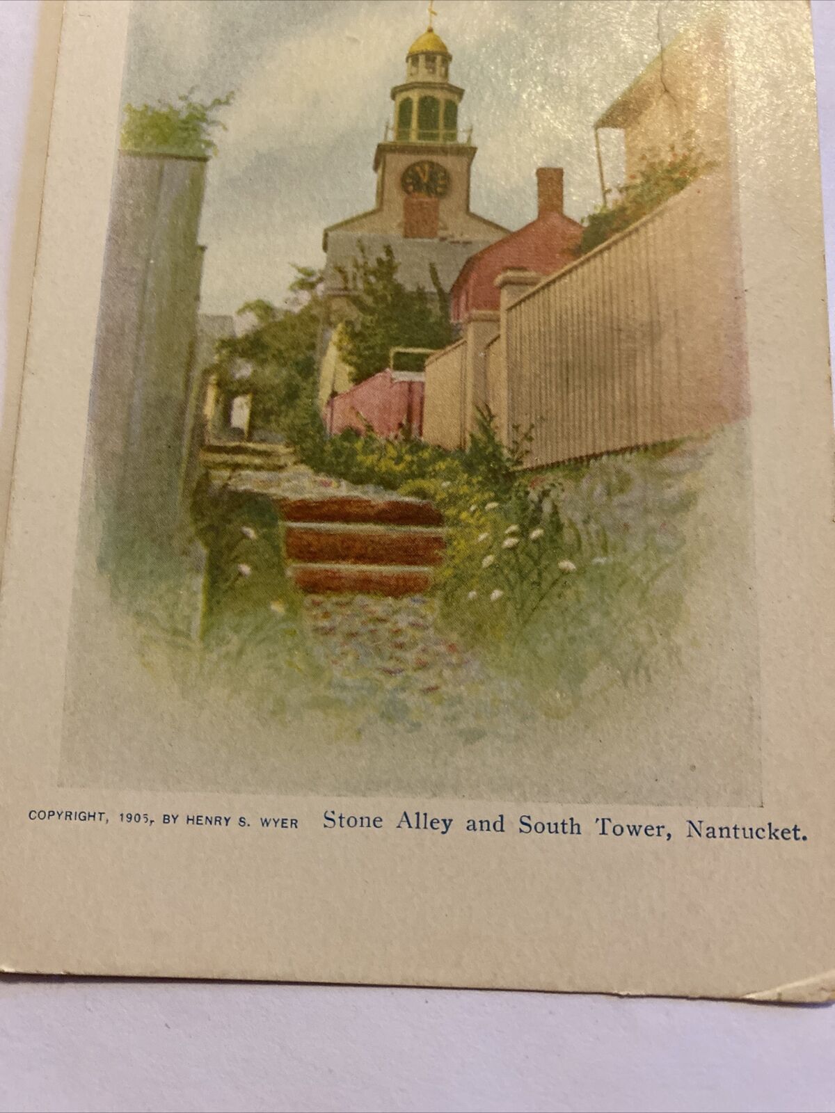 Stone Alley and South Tower Nantucket 1905 Henry And Wyer Postcard ...