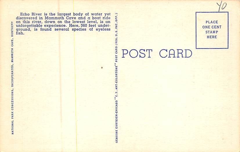 Echo river 360 Feet Underground in Mammoth Cave Mammoth Cave Kentucky ...