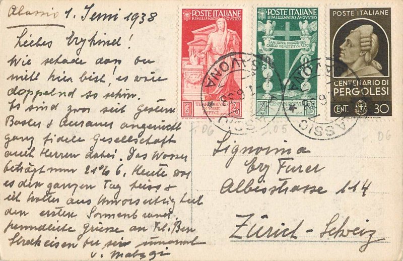 Italian Propaganda Postcard Benito Mussolini Profile in Field Helmet ...