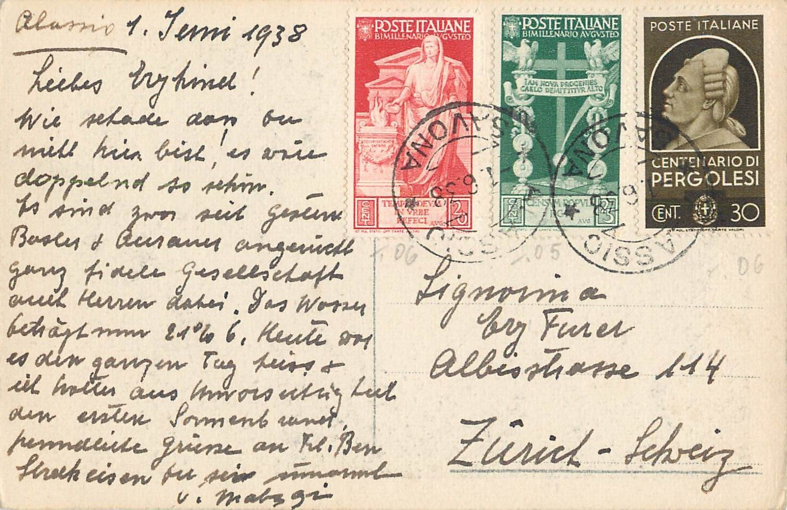 Italian Propaganda Postcard Benito Mussolini Profile in Field Helmet ...