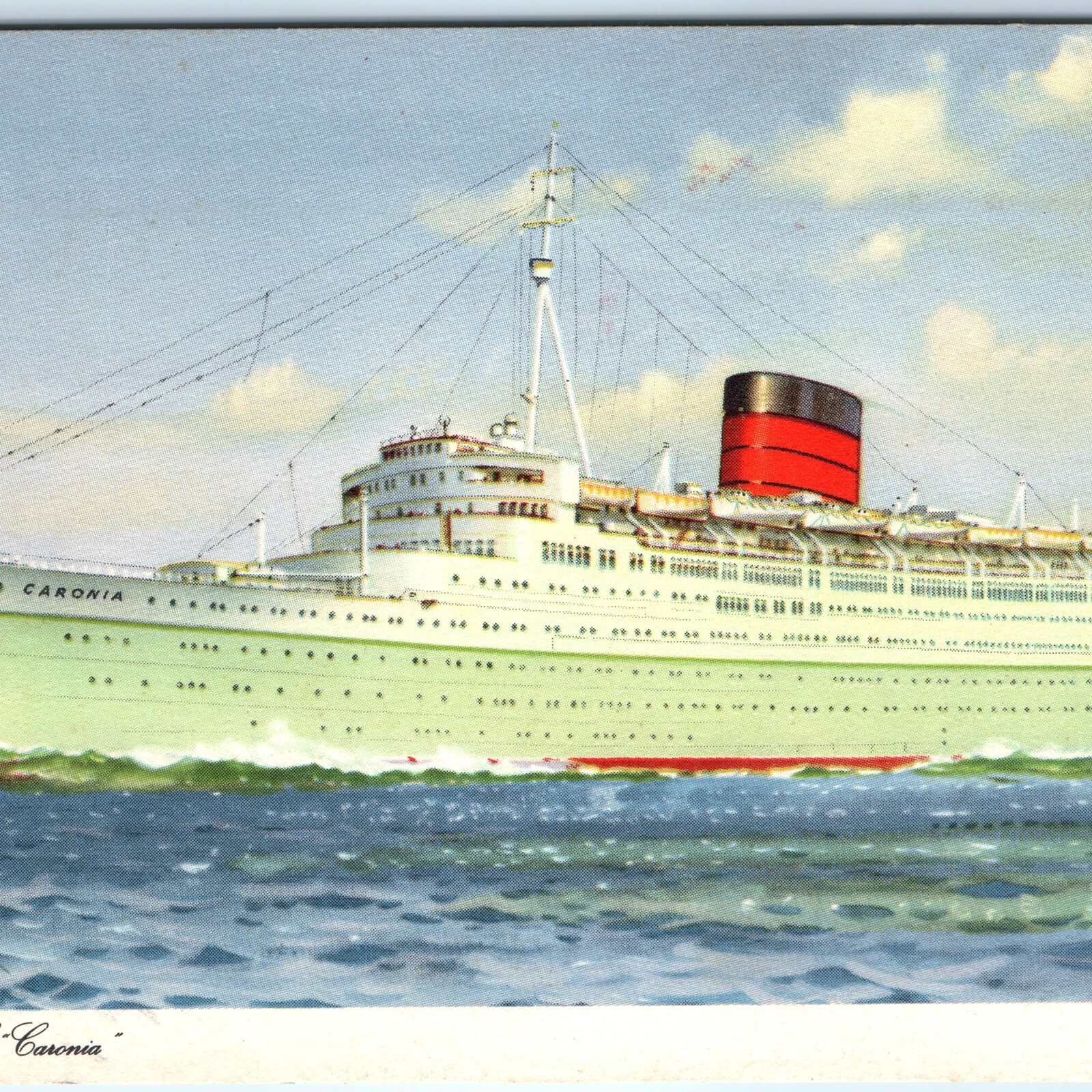 c1960s Caronia Ocean Liner Cunard RMS White Ship Red Funnel Cruise ...