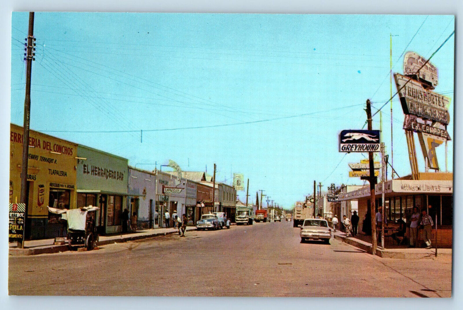 Ciudad Camargo Chihuahua Mexico Postcard Irigoyen Street Business Area ...