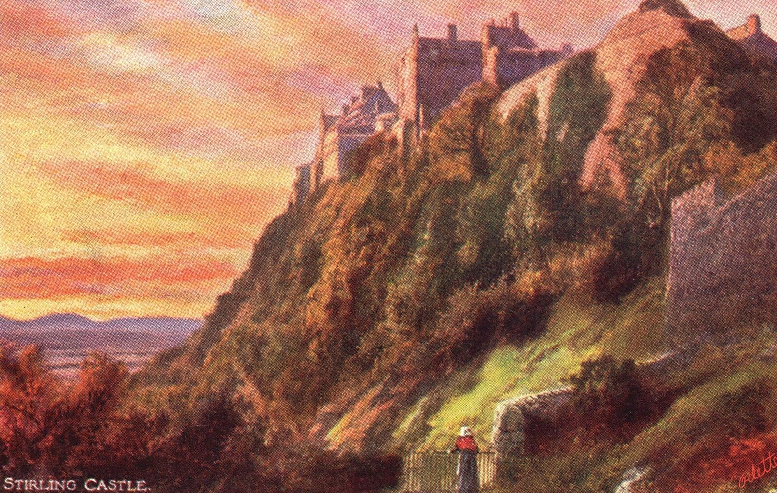 Vintage Postcard Stirling Castle Steep Cliffs Scotland Historical ...