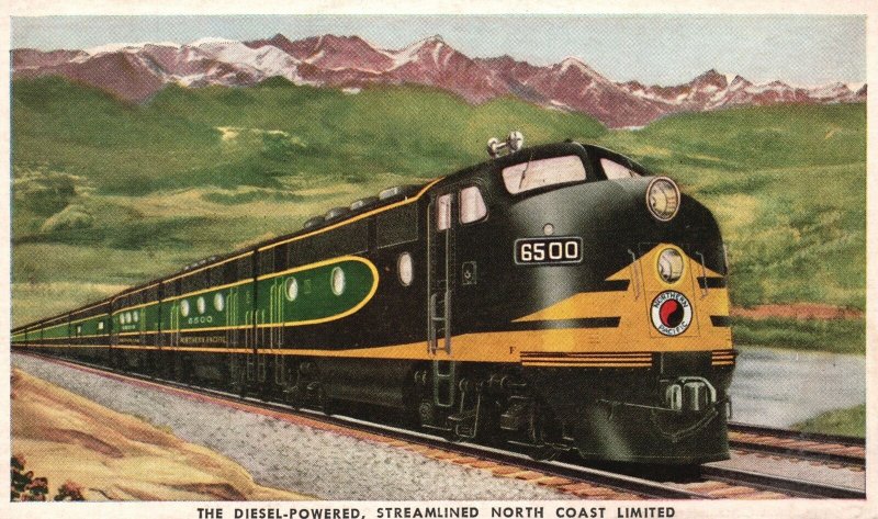 Vintage Postcard 1920's Diesel-Powered Streamlined North Coast Limited ...