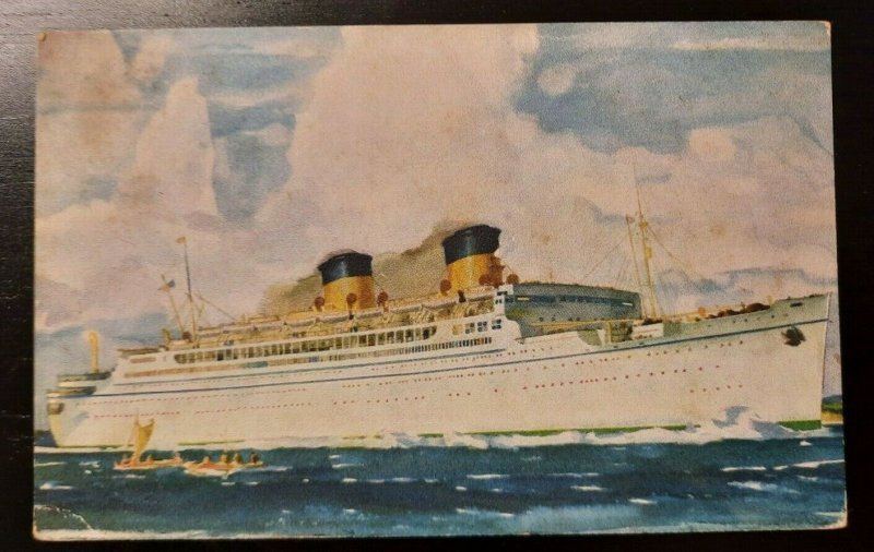 Vintage Illustrated Picture Postcard Matson Lines Mariposa Ocean Liner ...