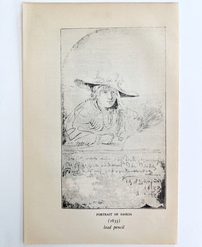 Rembrandt Saskia Pencil Drawing 1930 Hendrik Van Loon Art Print Dutch DWT12C | Ephemera - Other ...