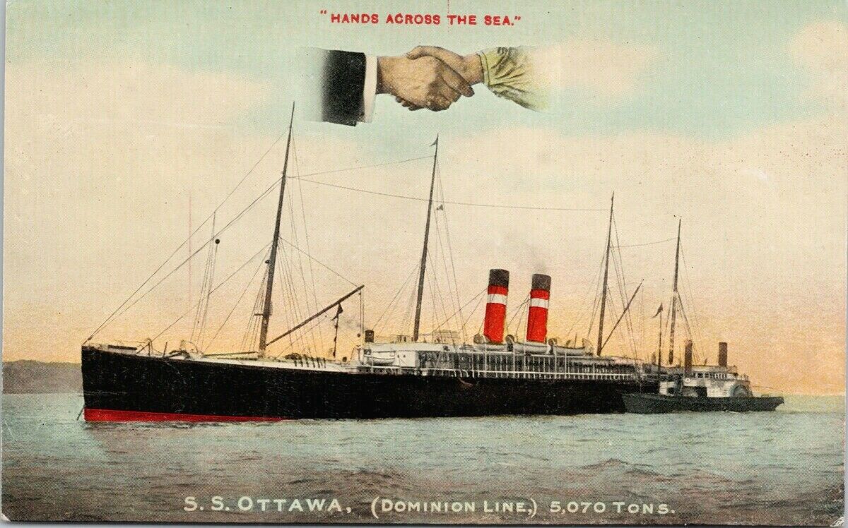 SS Ottawa Dominion Line Hands Across The Sea Unused Postcard E67 ...