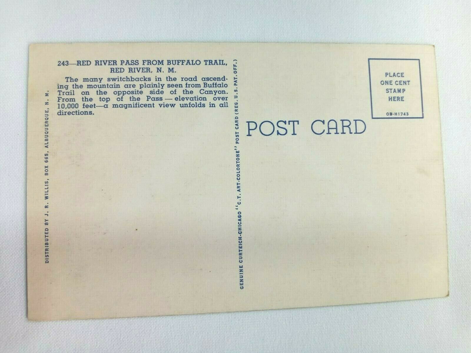 Vintage Postcard Red River Pass from Buffalo Trail Red River NM ...
