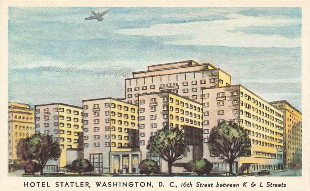 Postcard Hotel Statler Washington DC.Drawing Airplane | United States ...
