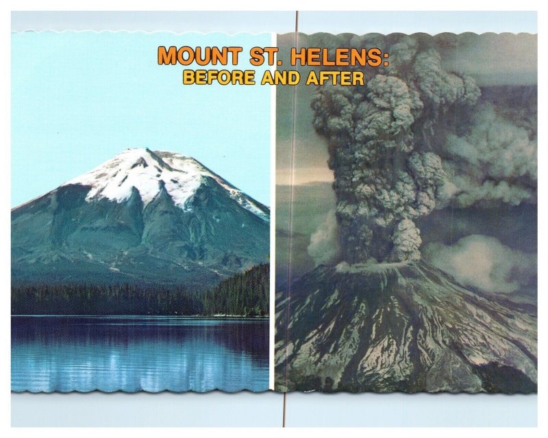 Volcanic Peak Mount St Helens Before And After Spirit Lake Multi View ...