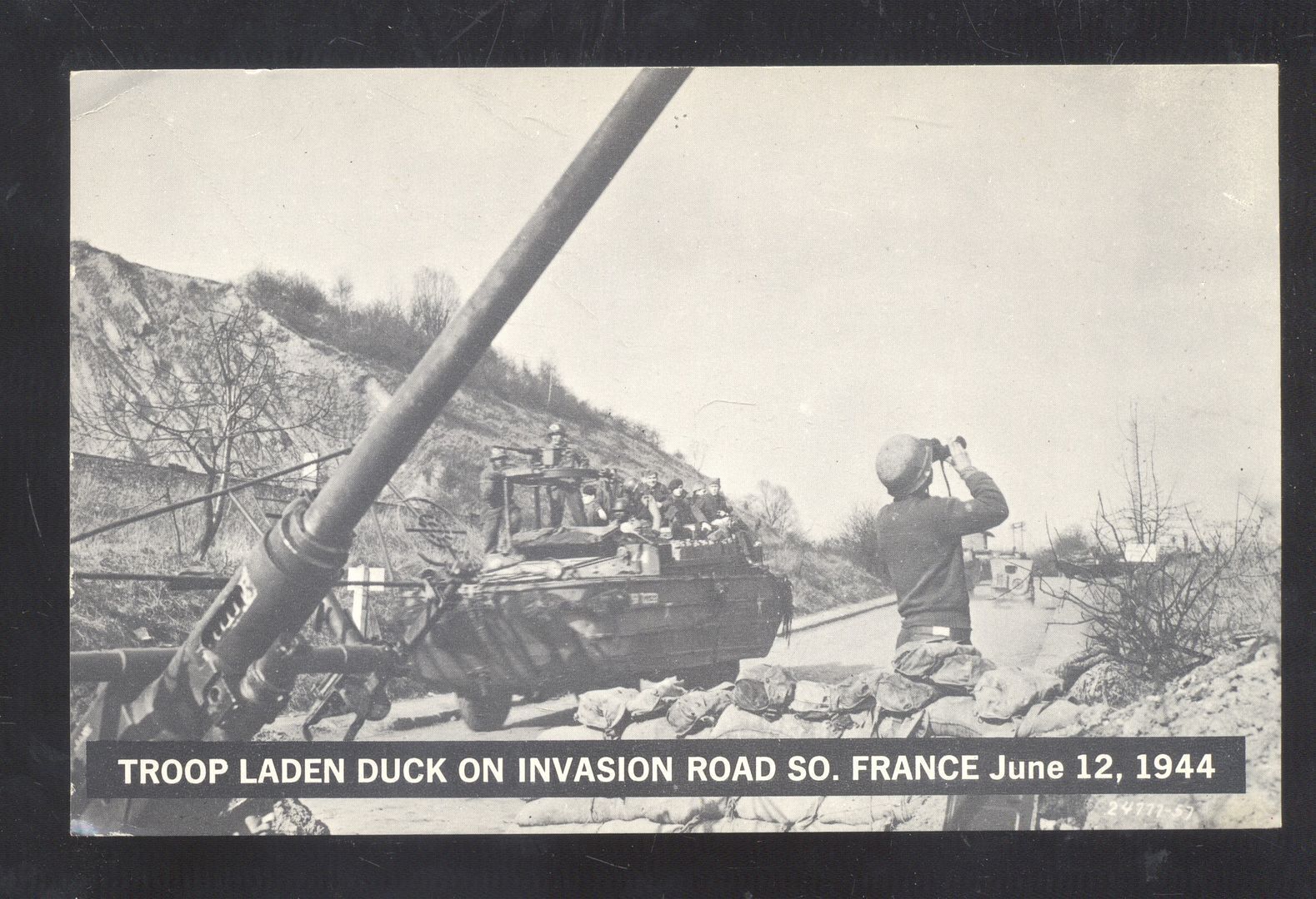 Wwii Battle Action Troop Laden Duck on Invasion Road France 1944 ...