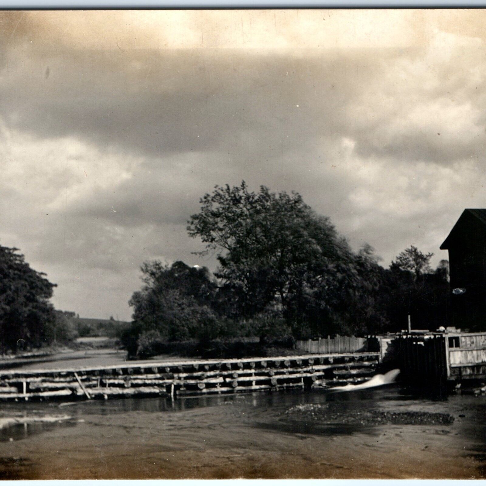 c1910s Dam Water Mill RPPC Pioneer Industry River Bridge? Real Photo PC ...