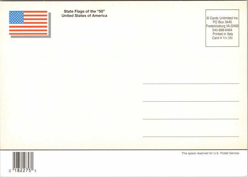 Vintage Continental Size Postcard State Flags of the United States of ...