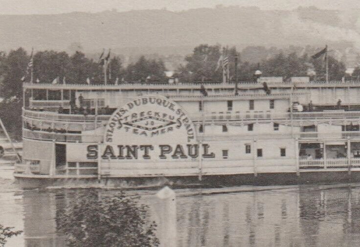rppc c1910 STEAMBOAT SAINT PAUL Streckfus Line MISSISSIPPI RIVER ...