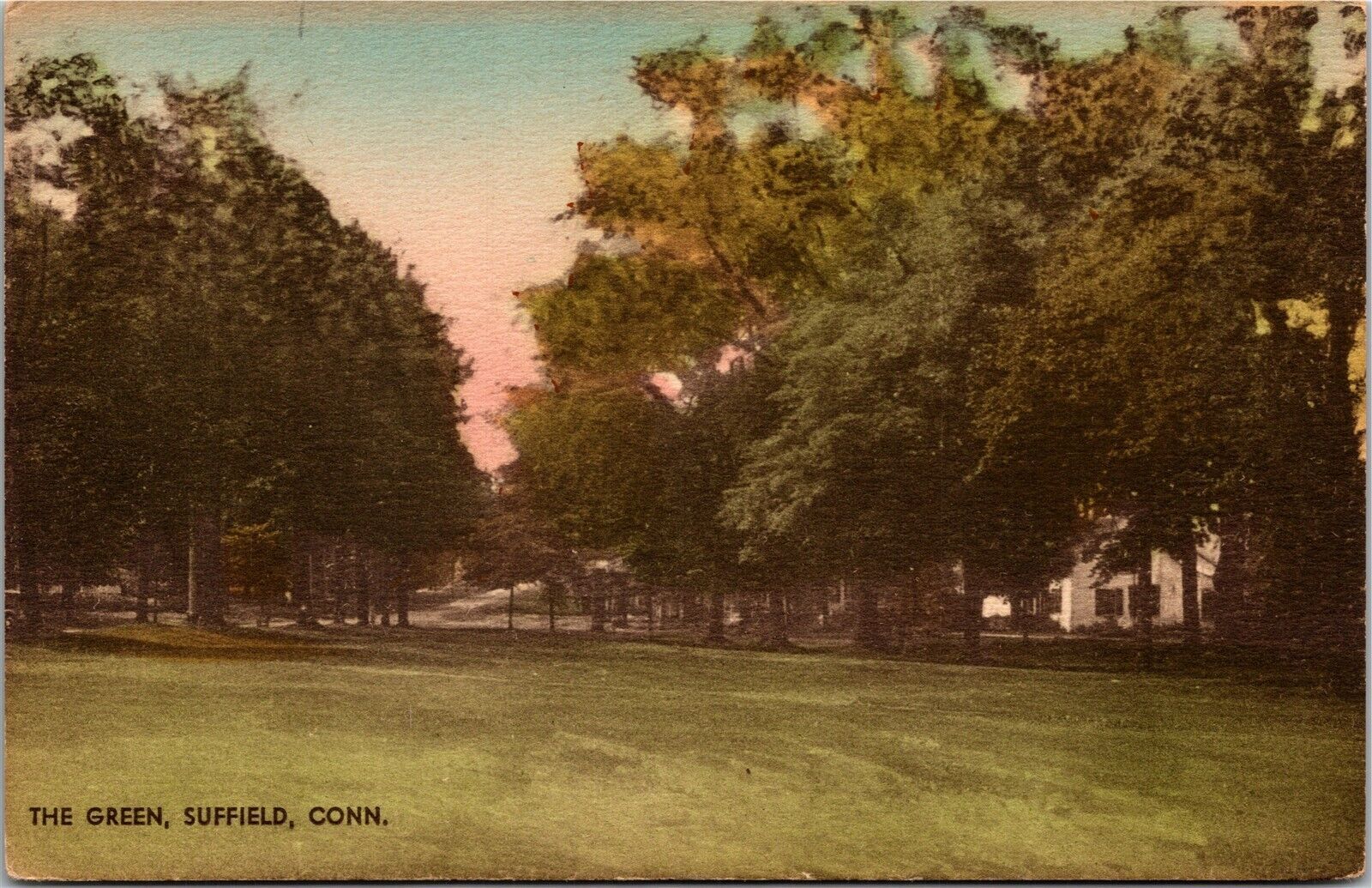 Vintage Postcard CT Suffield The Green Golf Course Hand Colored 1930s ...
