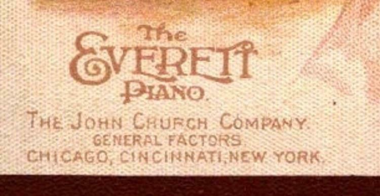 1893 the Everett Piano*John Church Co*Strobridge Litho*Victorian Trade ...