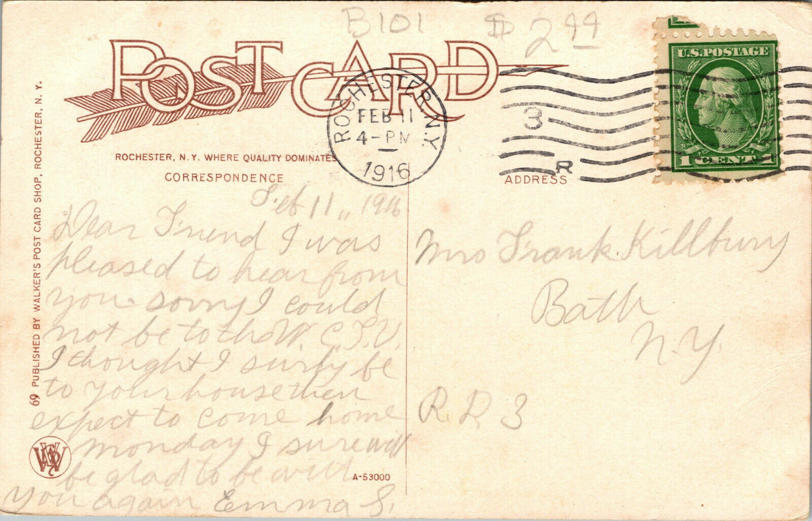 Vtg 1910's The Armory Rochester New York NY Postcard | United States ...
