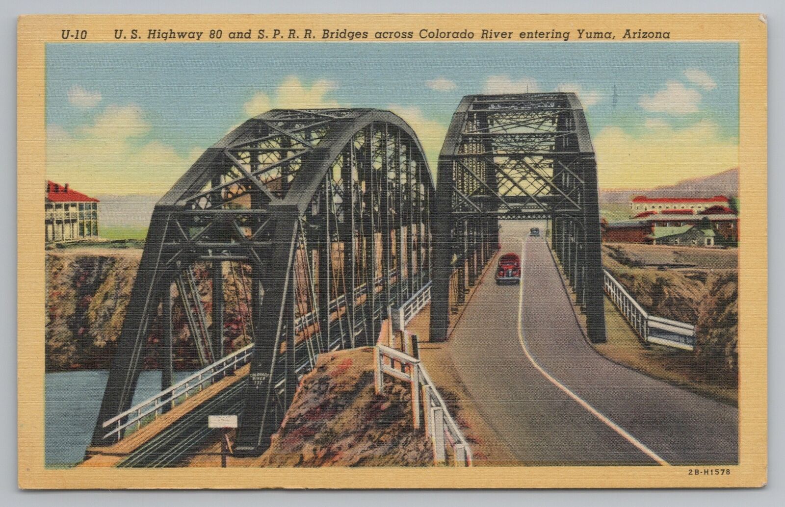 Yuma Arizona~Entering Yuma Across Colorado River~SPRR Railroad Bridge ...