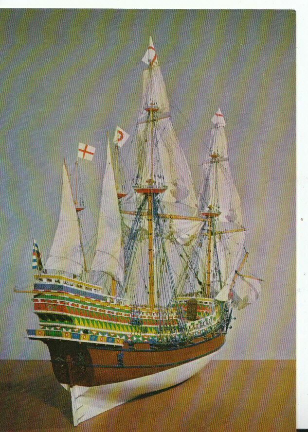 Model Ship Postcard - Elizabethan Galleon c.1600 - Stern of a Model ...