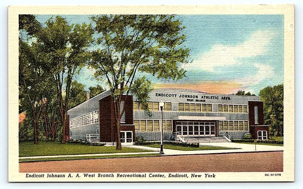 ENDICOTT, NY ~ Endicott Johnson RECREATION CENTER c1950s Linen Postcard ...