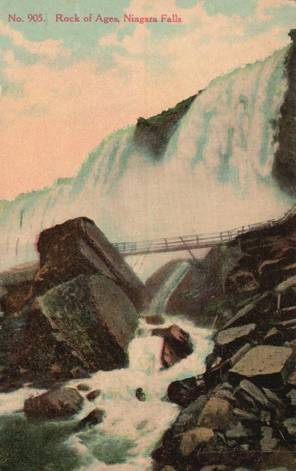 Vintage Postcard 1910 Rock of Ages & American Niagara Falls Waterfalls ...