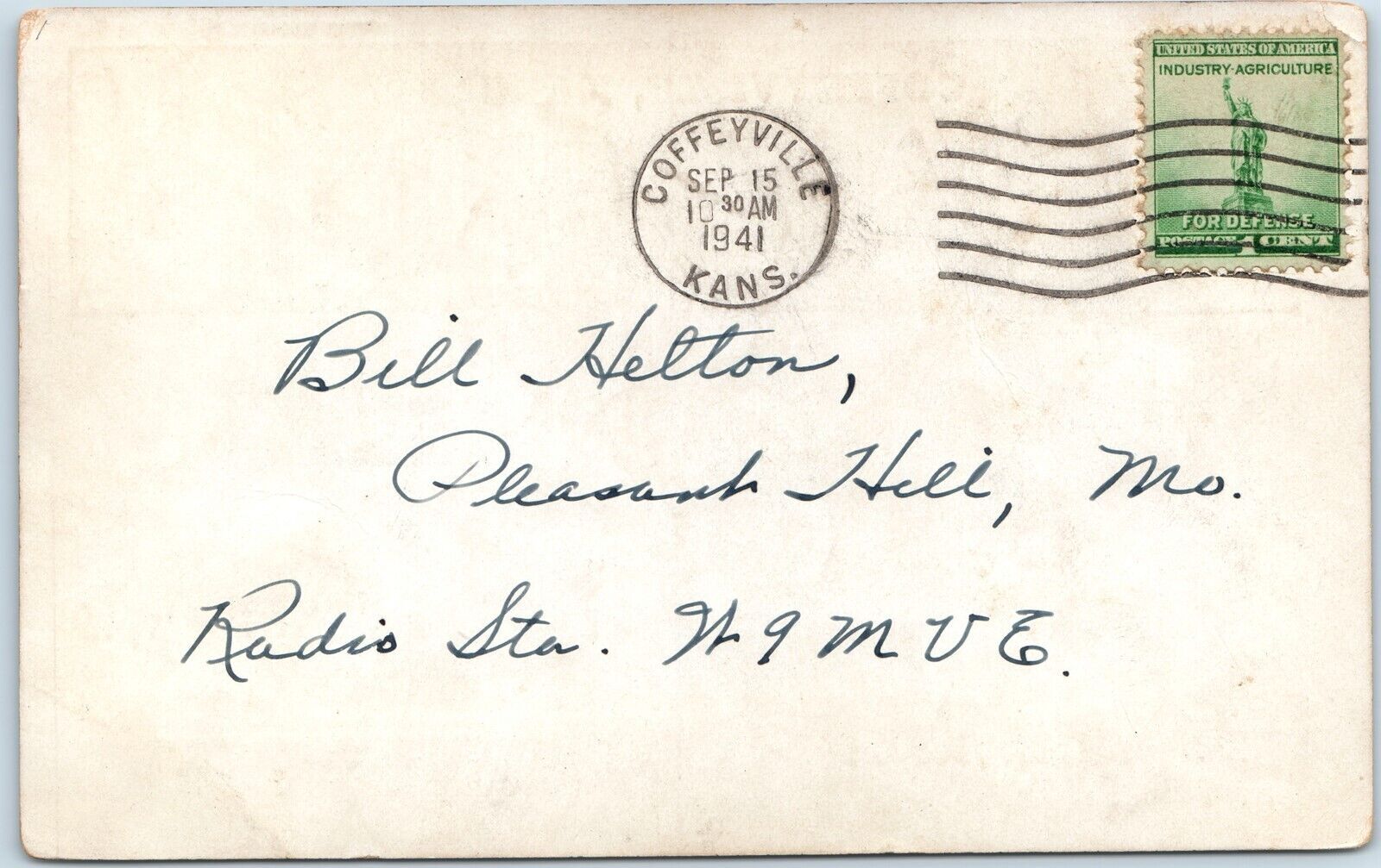 c1940s Coffeyville, KS Radio Operator Globe Art QSL Ham Radio Card Todd ...