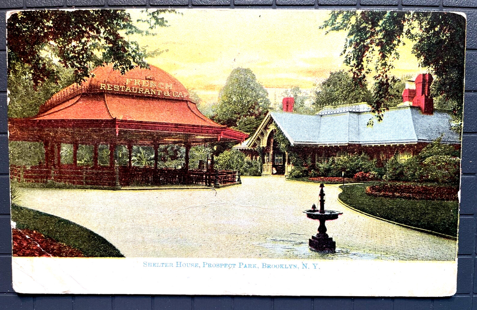 Vintage Postcard 1908 Shelter House French Restaurant Prospect Park ...