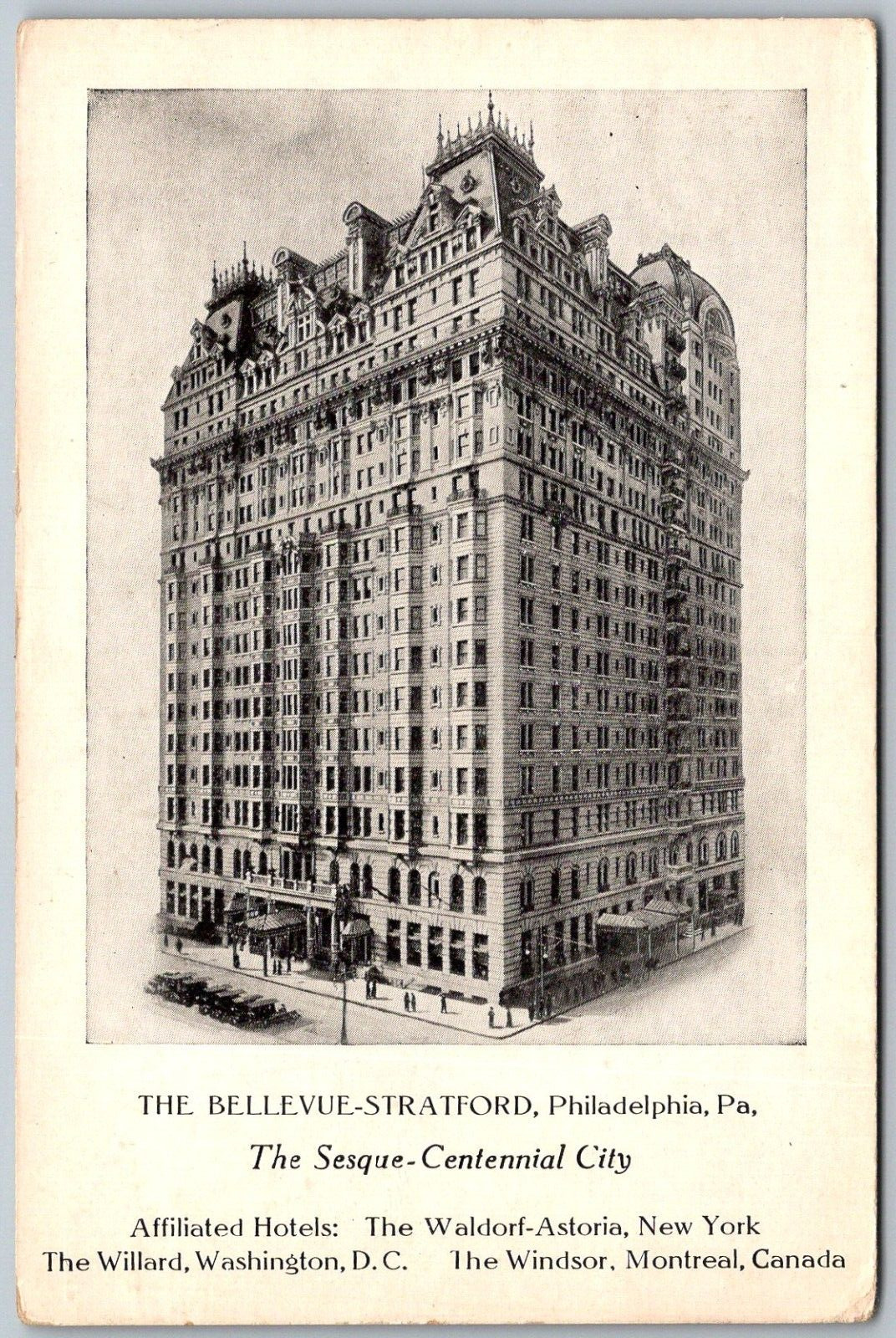 Philadelphia Pennsylvania 1920s Postcard The Bellevue Stratford Hotel ...
