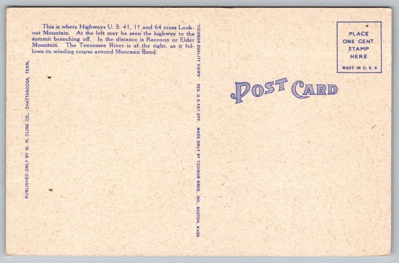 Chattanooga Tennessee Lookout Mountain Highway Scenic Landscape Linen ...