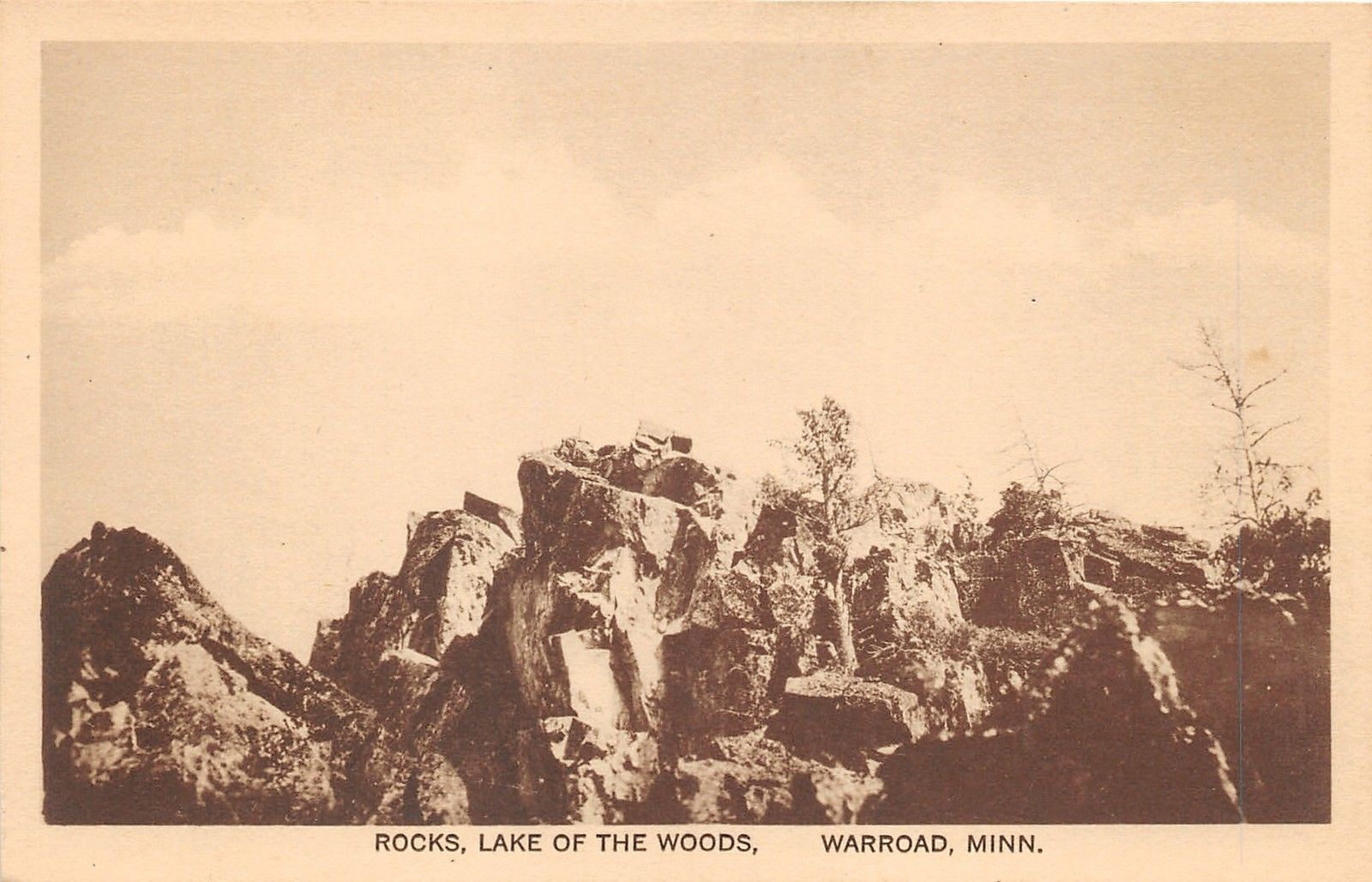 Warroad Minnesota~Rocks @ Lake of the Woods~1920s B&W Postcard | United ...