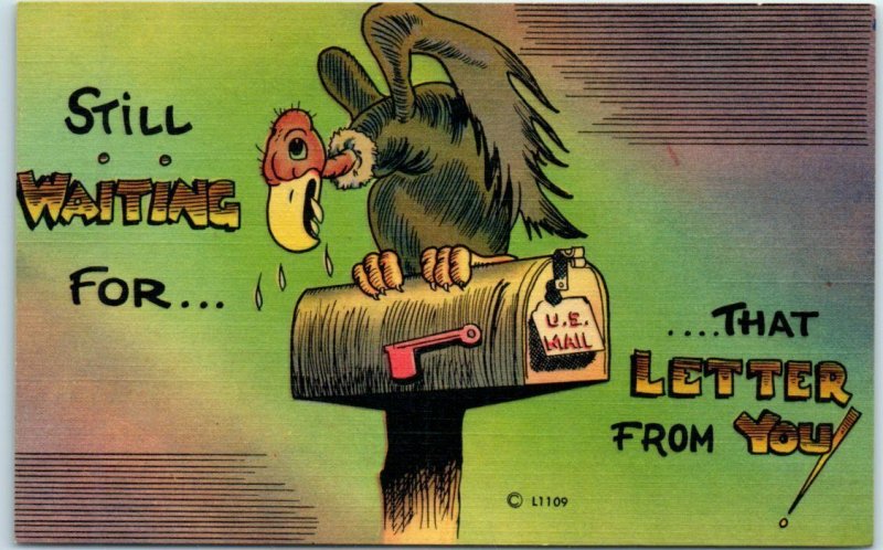 Bird and Mailbox Cartoon Art Print, Still Waiting For That Letter From ...