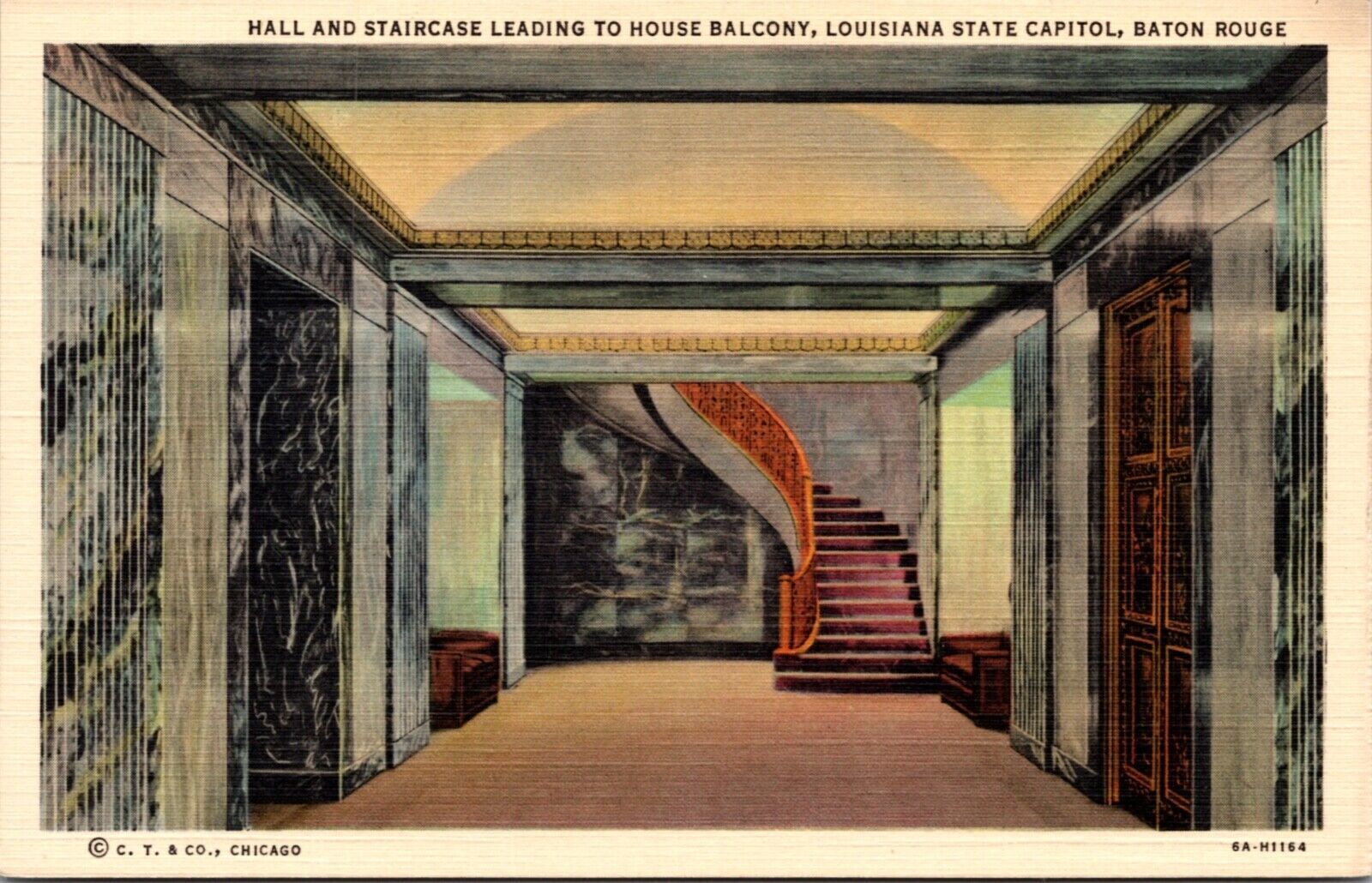 Linen PC Hall Staircase Balcony Louisiana State Capitol Building in ...