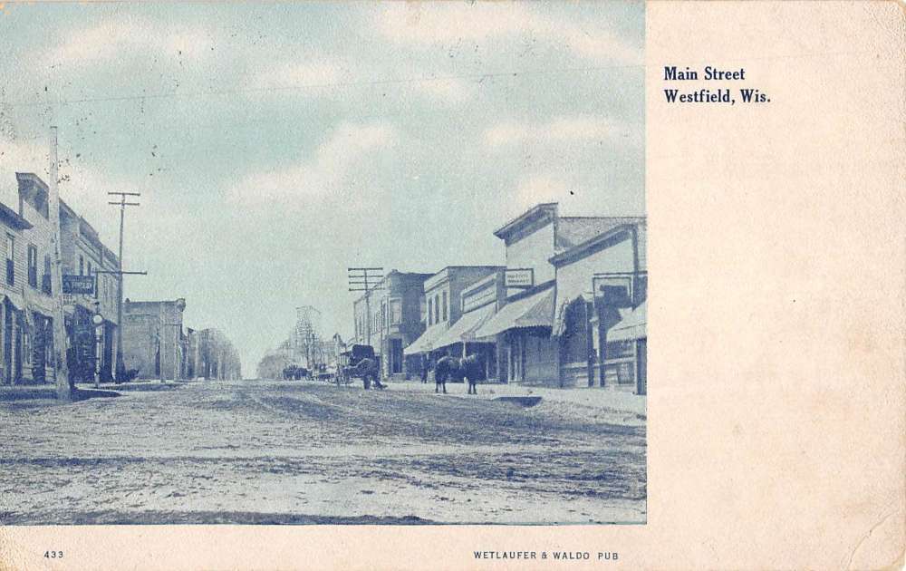 Westfield Wisconsin Main Street Scene Historic Bldgs Antique Postcard ...