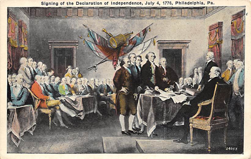 Signing of Declaration of Independence July 4, 1776 - Philadelphia ...