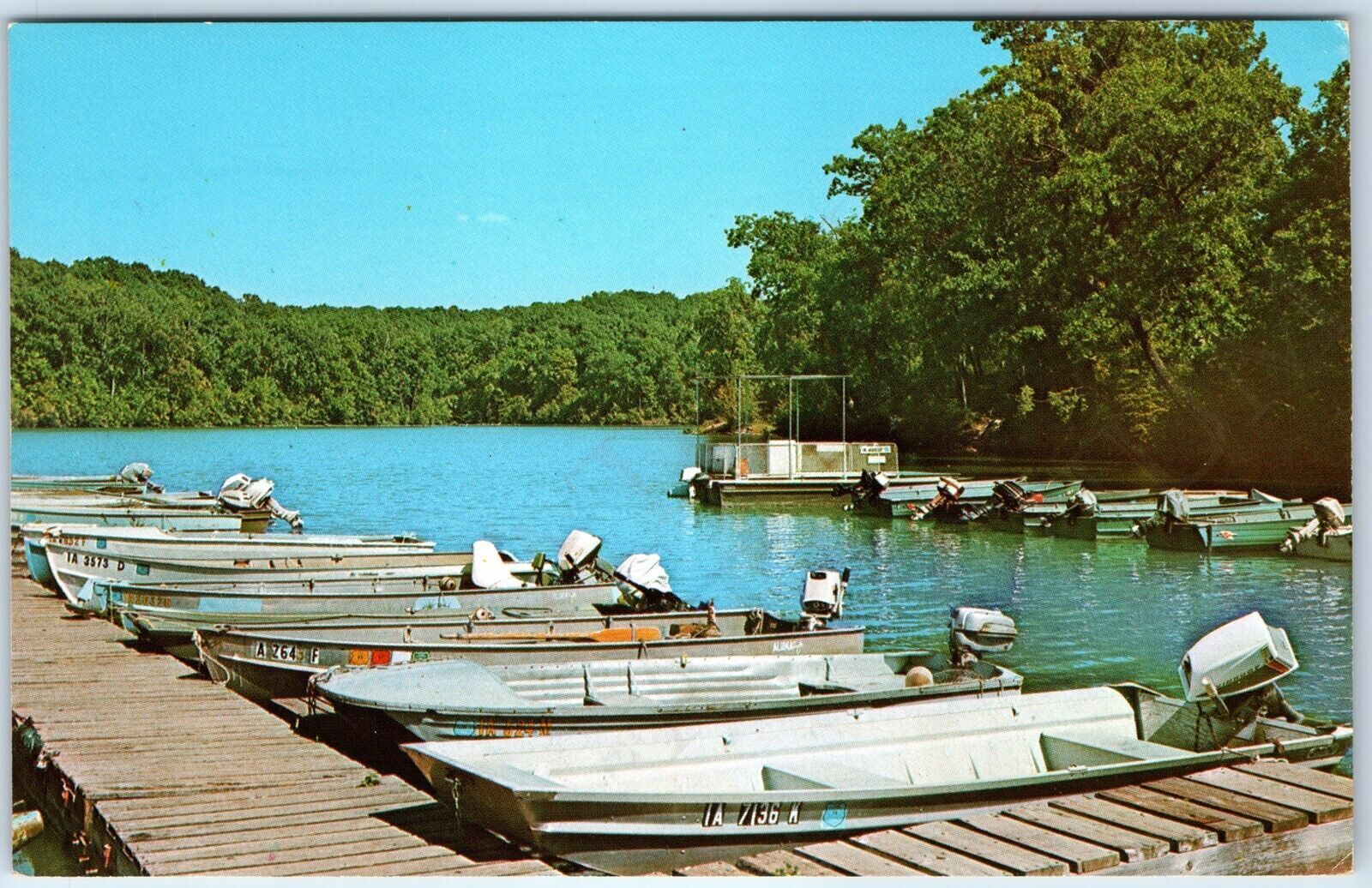 c1960s New London / Burlington, IA Geode State Park Boats Outboard ...